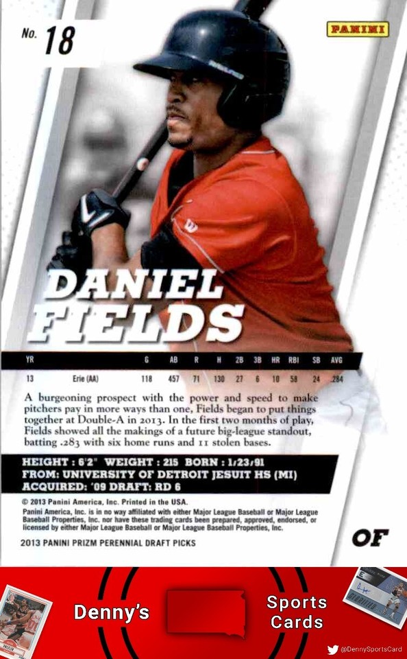 2013 Panini Prizm Perennial Draft Picks #18 Daniel Fields Tigers Baseball Card | eBay