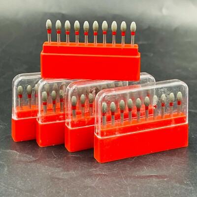 50pcs Dental FG Diamond Burs Football 368-023F Fine Red for High speed ...