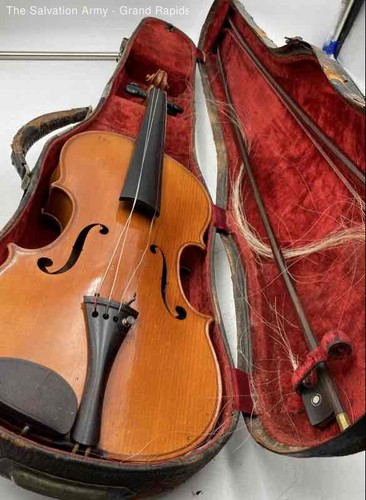 Brown 4-String Musical Instrument Acoustic Violin With Bow In Hard ...