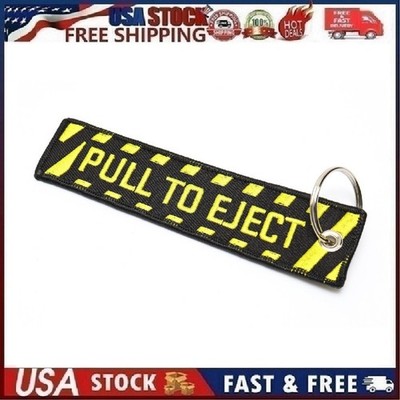 Pull to Eject Keyring with Embroidered Lettering for Pilots Bikers ...