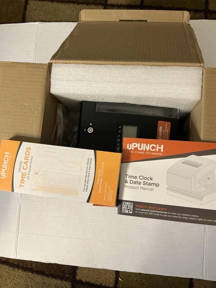 upunch-cr1000-digital-time-clock-and-date-stamp-ebay
