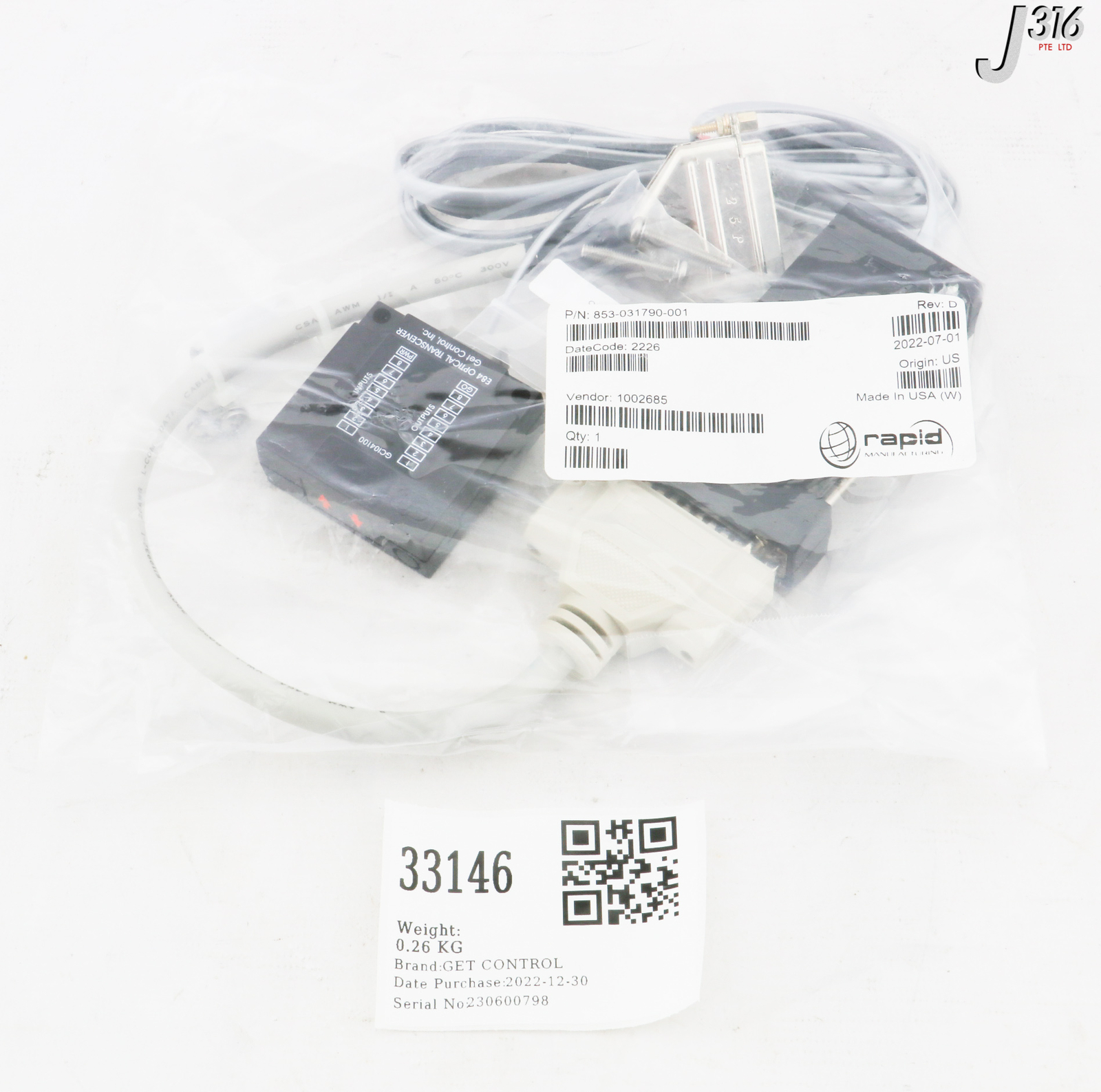 33146 GET CTRL E84 OPTICAL TRANSCEIVER, E84 RJ-11 TRANSCEIVER 853 ...