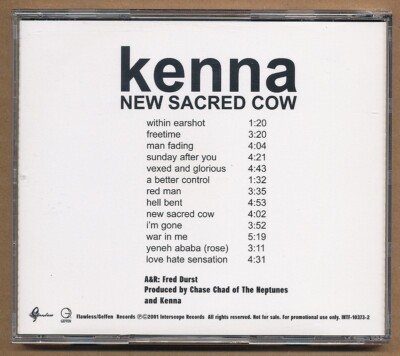 Kenna - New Sacred Cow RARE promo advance CD '01 | eBay