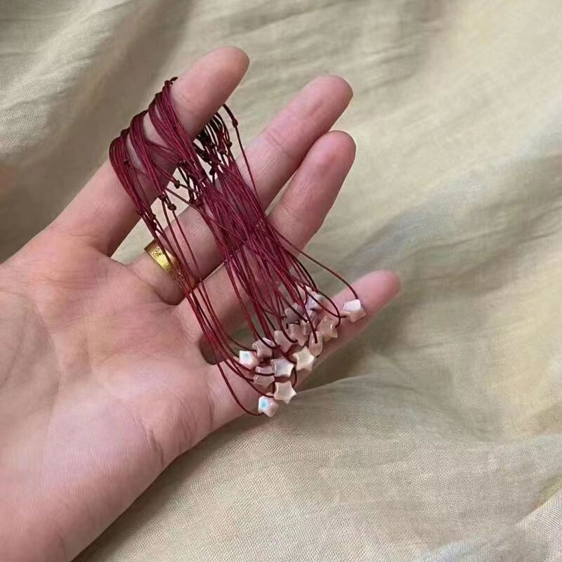 Lucky Red Rope Star Bracelets On Hand Adjustable Chain Fashion Hand ...