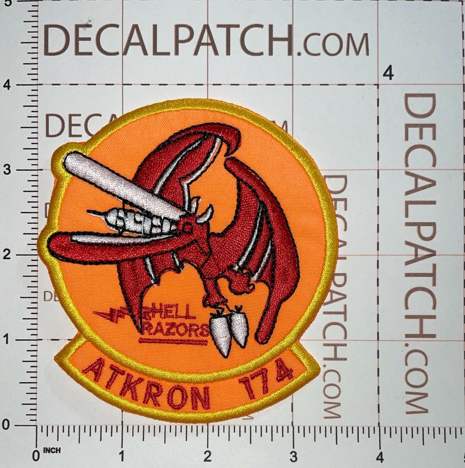 USN ATKRON 174 Fighter Sq VA-174 Hellrazors Patch Hook & Iron-On Repro ...