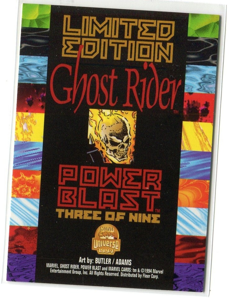 1994 Fleer Metal Universe Ghost Rider Power Blast Insert #3 | eBay