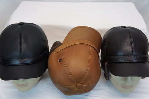 100% Sheepskin Shearling Leather Fur Elmer Fudd Captain Trapper Aviator ...