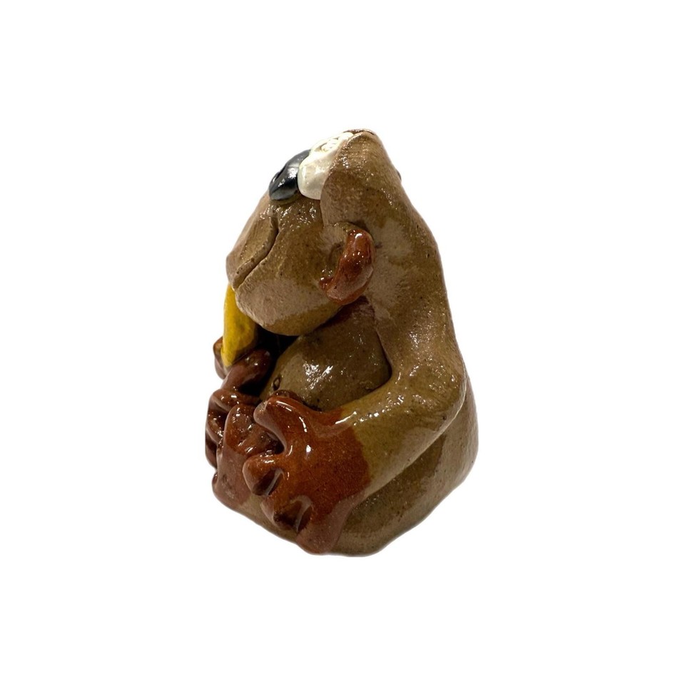 Vintage Nancy Hicks Pottery Monkey with Banana Clay Ceramic Figurine | eBay