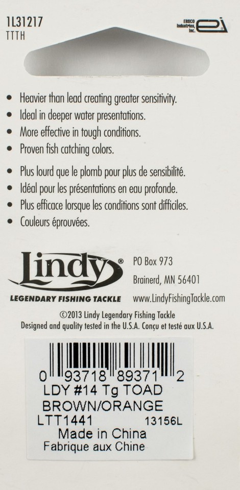 (LOT OF 12) LINDY TUNGSTEN TOAD #14 LTT1441 BROWN/ORANGE D9224 | eBay