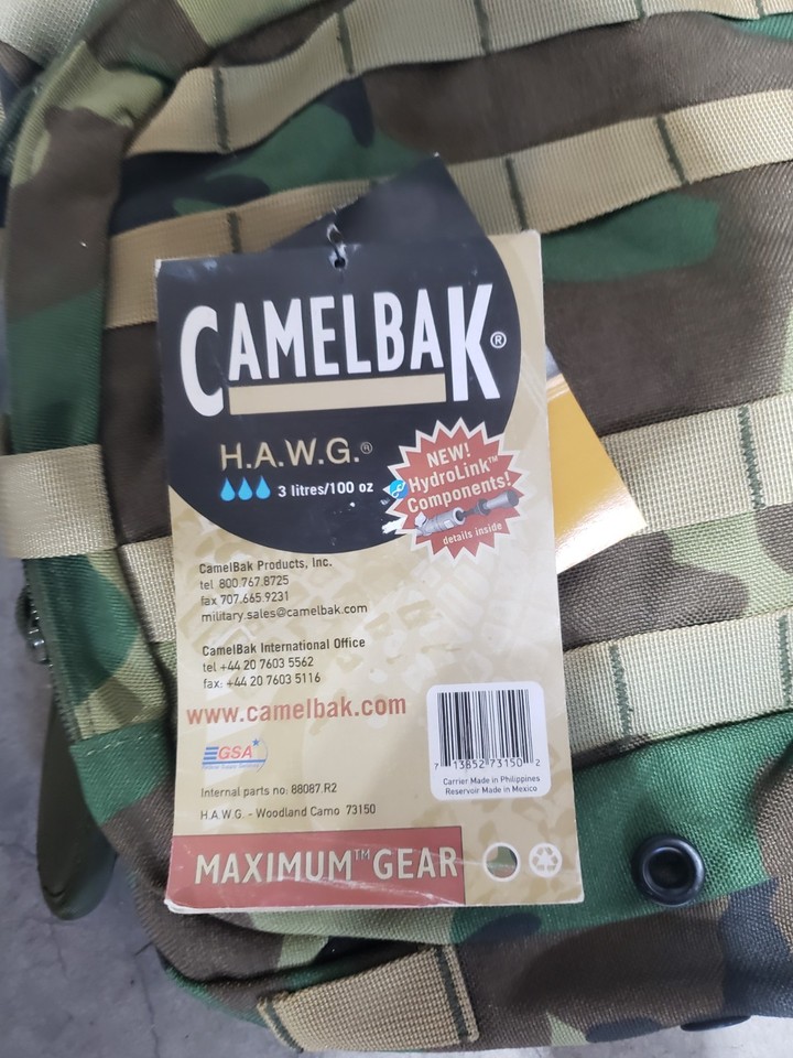 Camelbak HAWG Maximum Gear Hydration Pack Backpack M81 Woodland Camo No ...