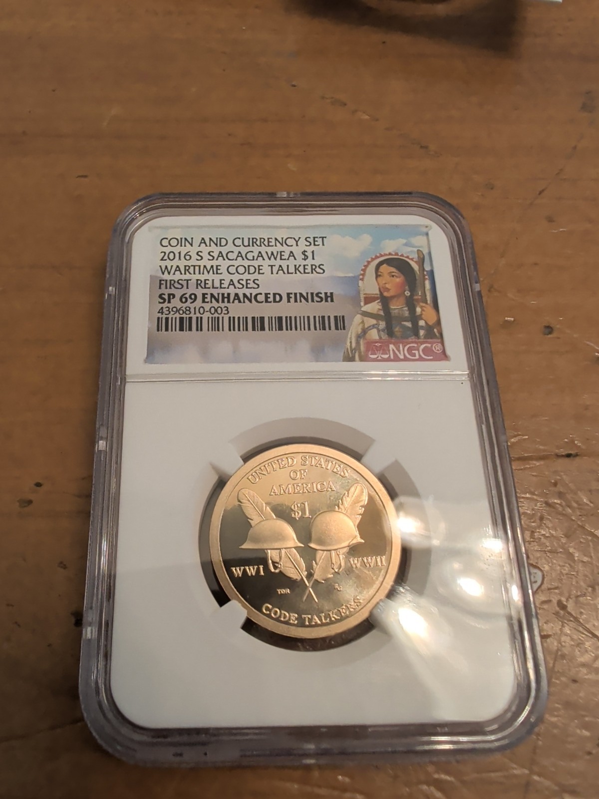 2016 S Sacagawea $1 Dollar Wartime Code Talkers Coin, NGC SP69 Enhanced ...