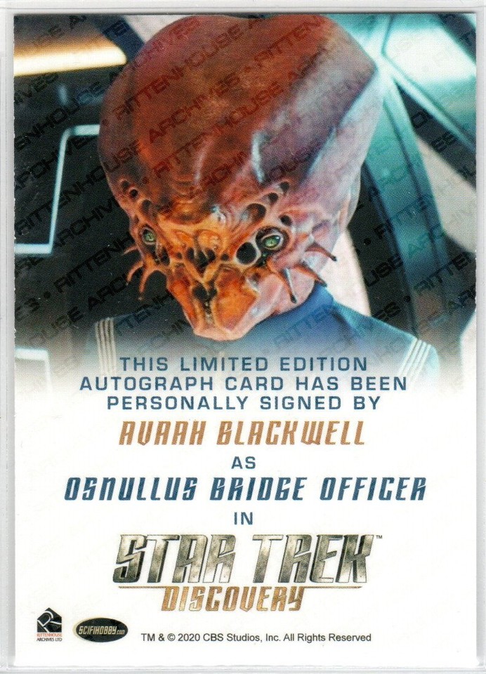 STAR TREK DISCOVERY SEASON 2 Avaah Blackwell Osnullus Bridge Officer ...