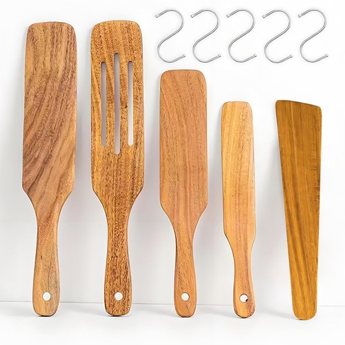 Wood Spurtle Spatula Set Spurtles Kitchen Tools Wood Natural Acacia ...