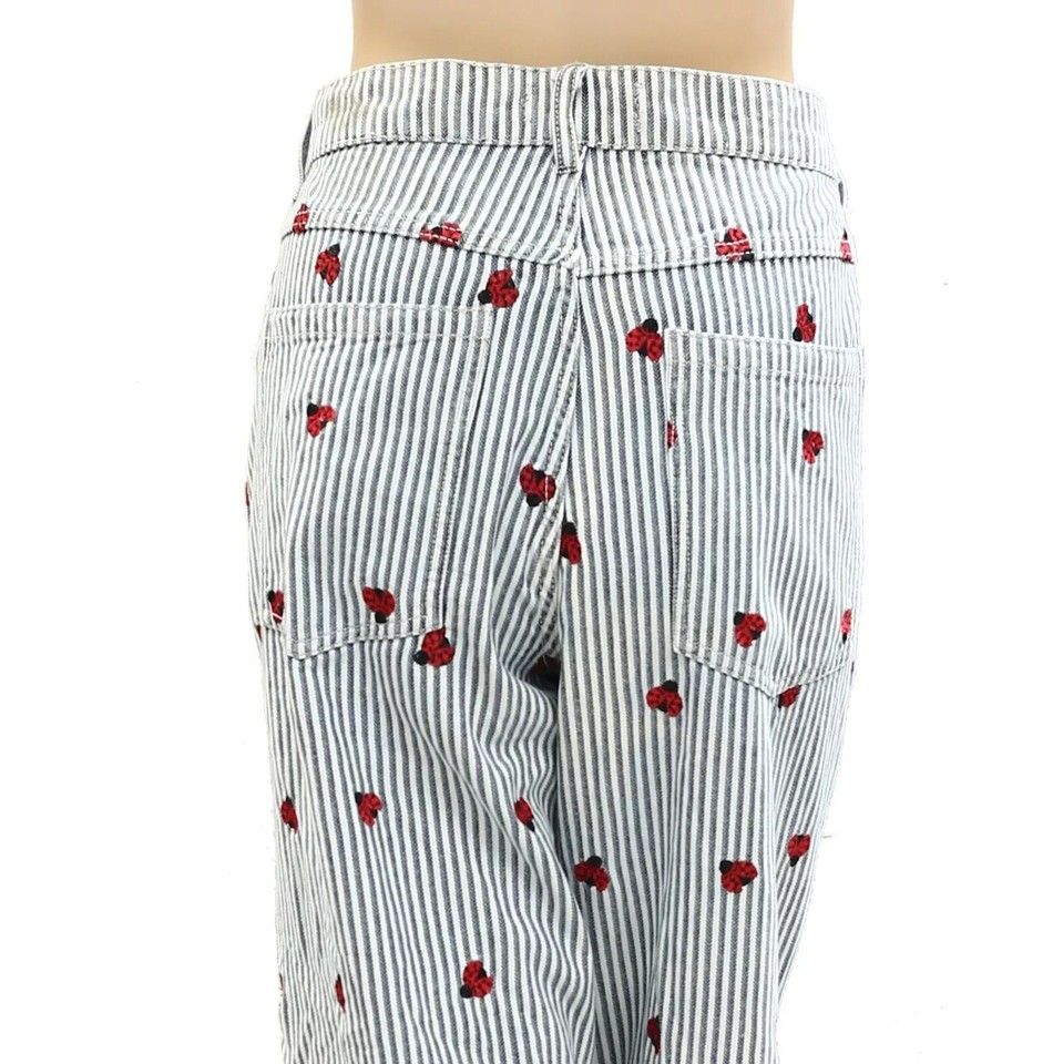 Free People We The Free Bugged Out Straight-Leg Jeans Pants Ladybug XS ...