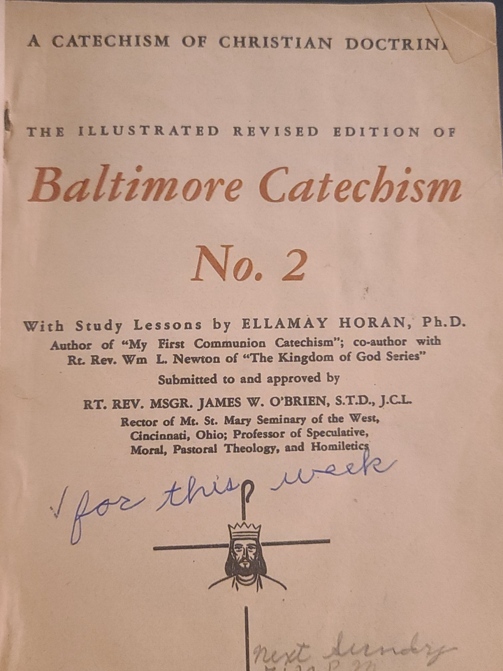1945 Illustrated Revised Edition Baltimore Catechism Two 2 WITH STUDY ...