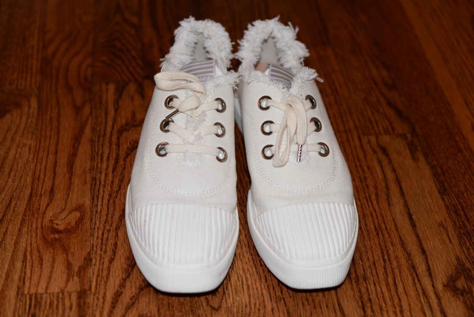Zimmermann Off White Fringe Canvas Plimsole Sneakers … - Gem