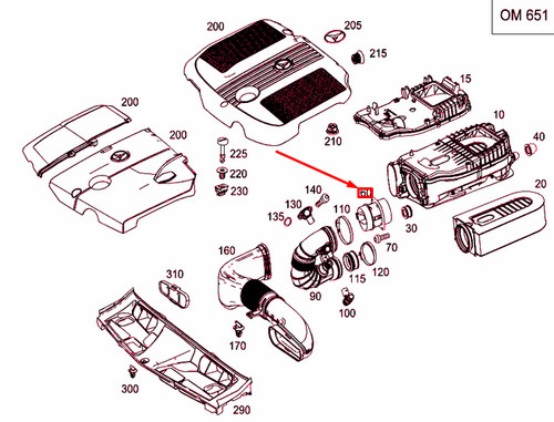 Mercedes-Benz W204 Mass Air Flow Meter Sensor A6510900148 for sale ...