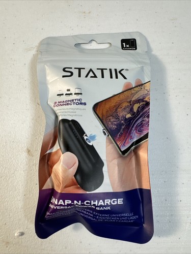 Statik Snap-N-Charge Universal Power Bank, Black, PUP-0373 Portable ...