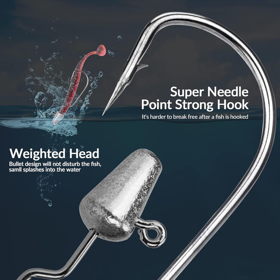 Swimbait Hooks Offset Worm Hooks For Bass Fishing Lead Fishing Hook Weighted | eBay