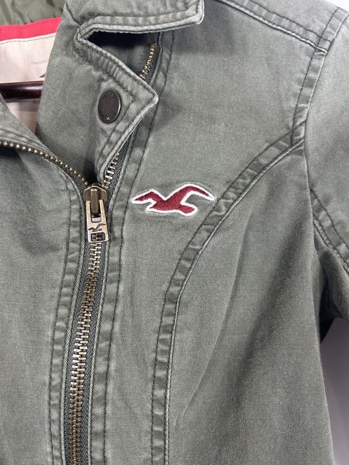 Y2K Hollister Vintage Green Utility Jacket Logo Preppy Grunge Bella ...