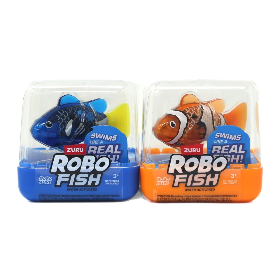 Zuru Robo Alive Robo Fish 2PK - Color Changing Robotic Swimming Fish, 5 ...
