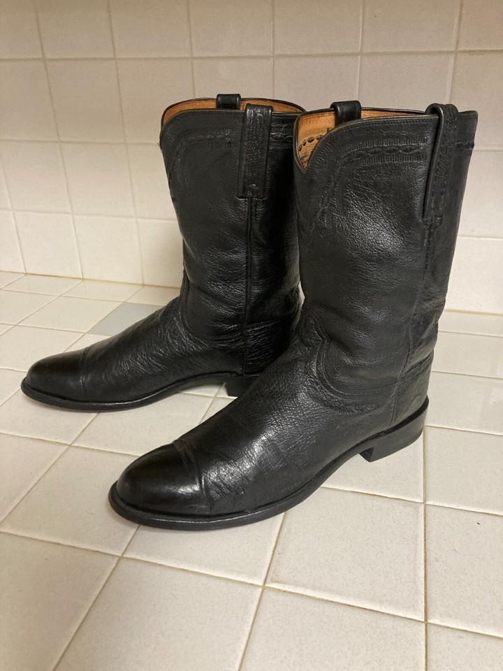 Lucchese 2000 Classic Black Smooth Ostrich Roper Boots 11 D Exotic | eBay