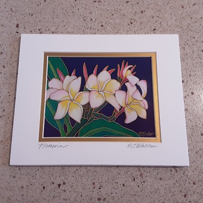 Karen Lee Thrasher Signed In Pencil 'Plumeria' Matted Karen Art Print ...