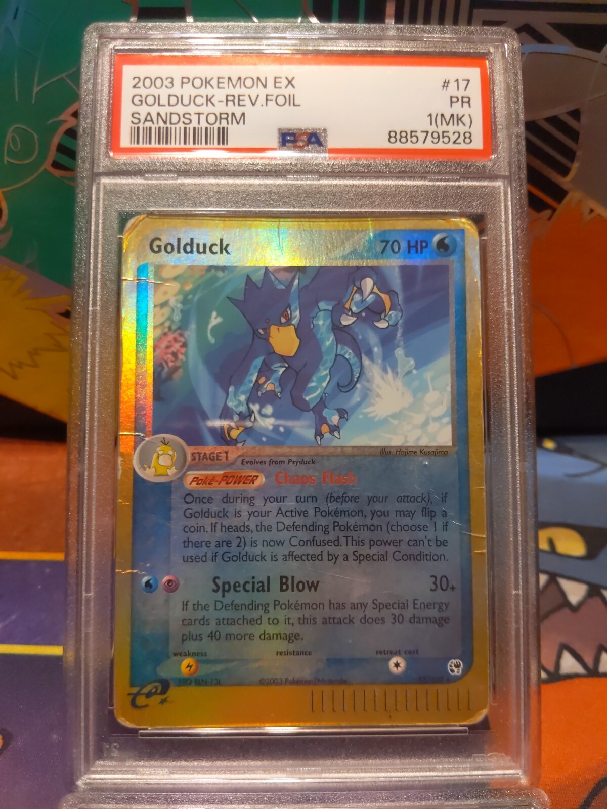Pokemon Card Golduck 17/100 Reverse Holo EX Sandstorm PSA 1 (MK) 2003 ...