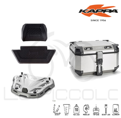 Kappa Aluminum Suitcase KFR480A + Plate + Backrest Yamaha FJR 1300 2007 ...
