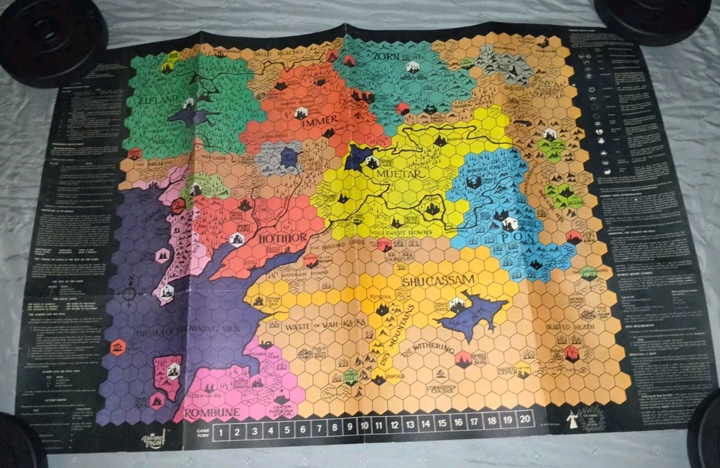 TSR Divine Right GAME BOARD MAP MAPSHEET WORLD 1979 Magic Realm AVALON ...