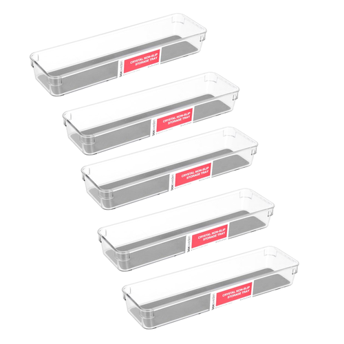 5 x Plastic Storage Tray Non Slip Kitchen Fridge Pantry Orgnaiser ...