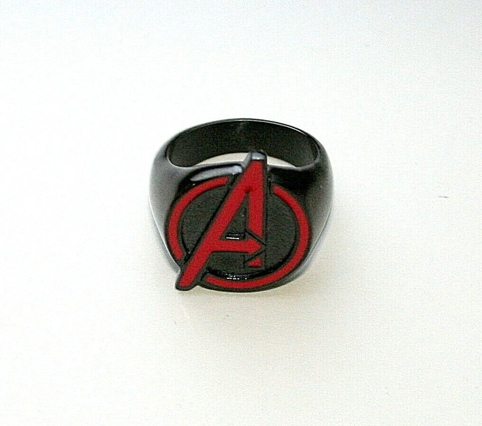 Marvel Comics Classic Avengers 'A" Logo Black Stainless Steel Ring New ...