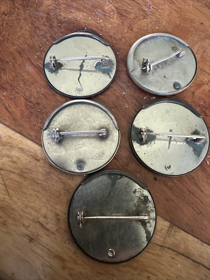 5 VINTAGE LIBBEY OWENS FORD GLASS COMPANY CONTRACTOR EMPLOYEE BADGE ...