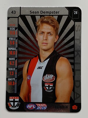 2015 AFL Teamcoach Silver Card 'Sean Dempster' St Kilda #43 | eBay ...