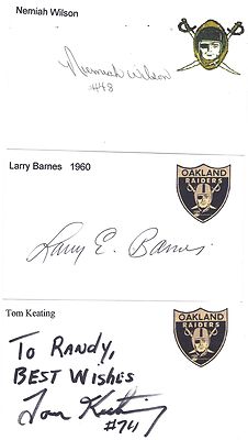 1966 Tom Keating Oakland Raiders Football Signed Index Card Deceased ...