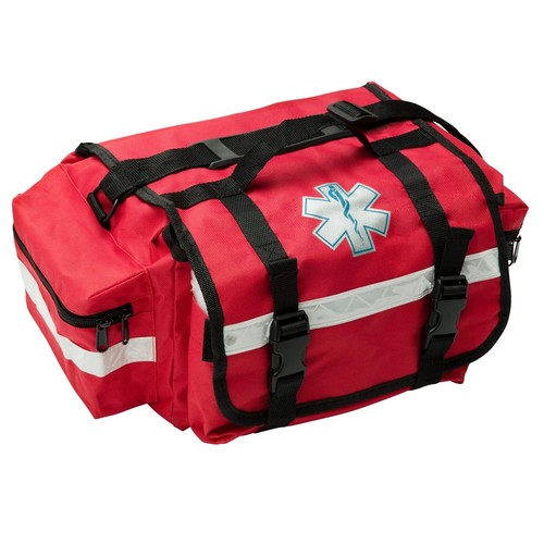 Professional Empty Red First Responder Bag, 17" x 9" x 7", EMT Trauma ...