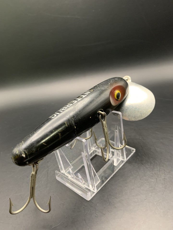 VINTAGE LURE! FRED ARBOGAST MUSKY JITTERBUG IN BLACK! 4 1/2”! WARRIOR ...