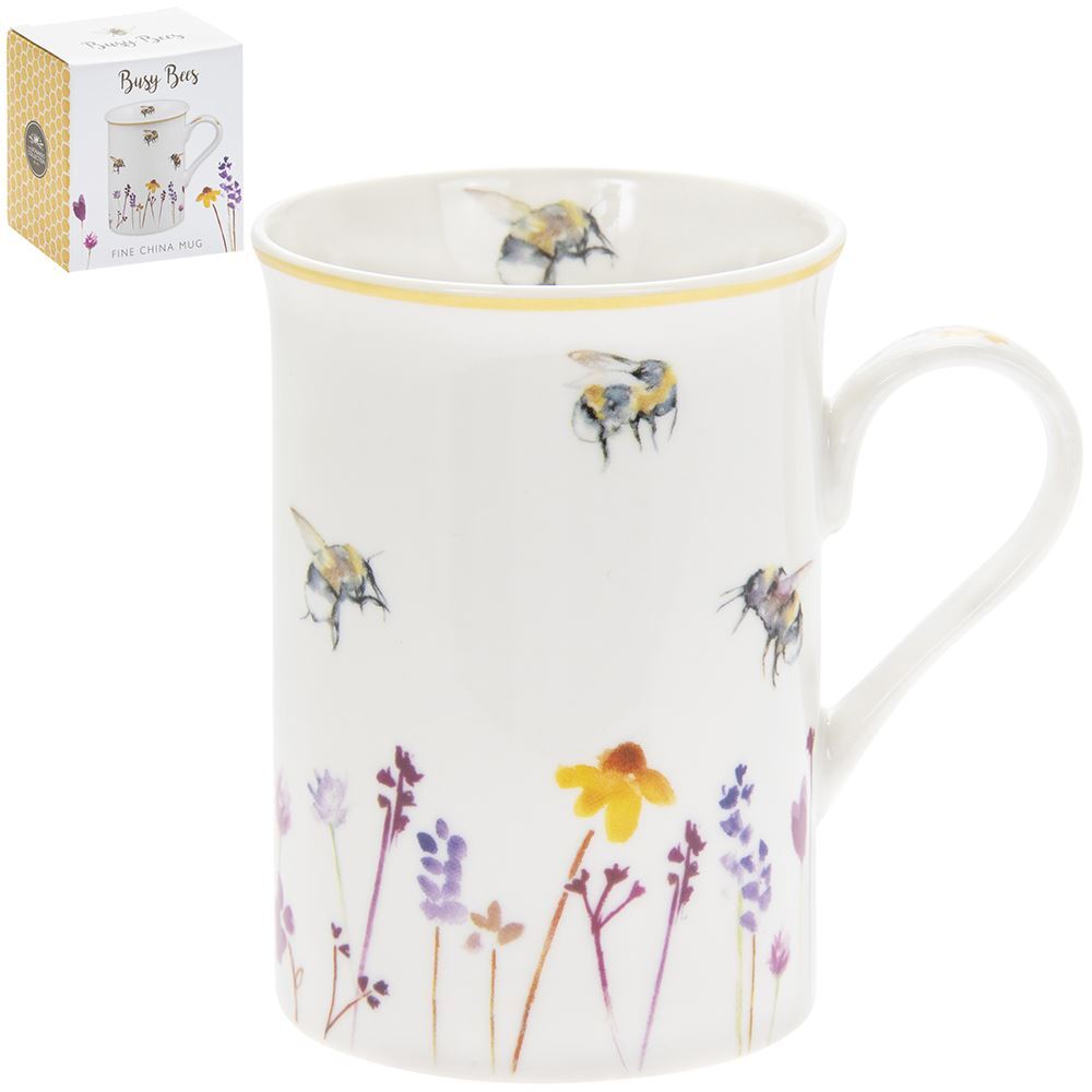 1x Busy Bees Fine Bone China Cup Mug Gift Boxed Coffee Cup Novelty ...