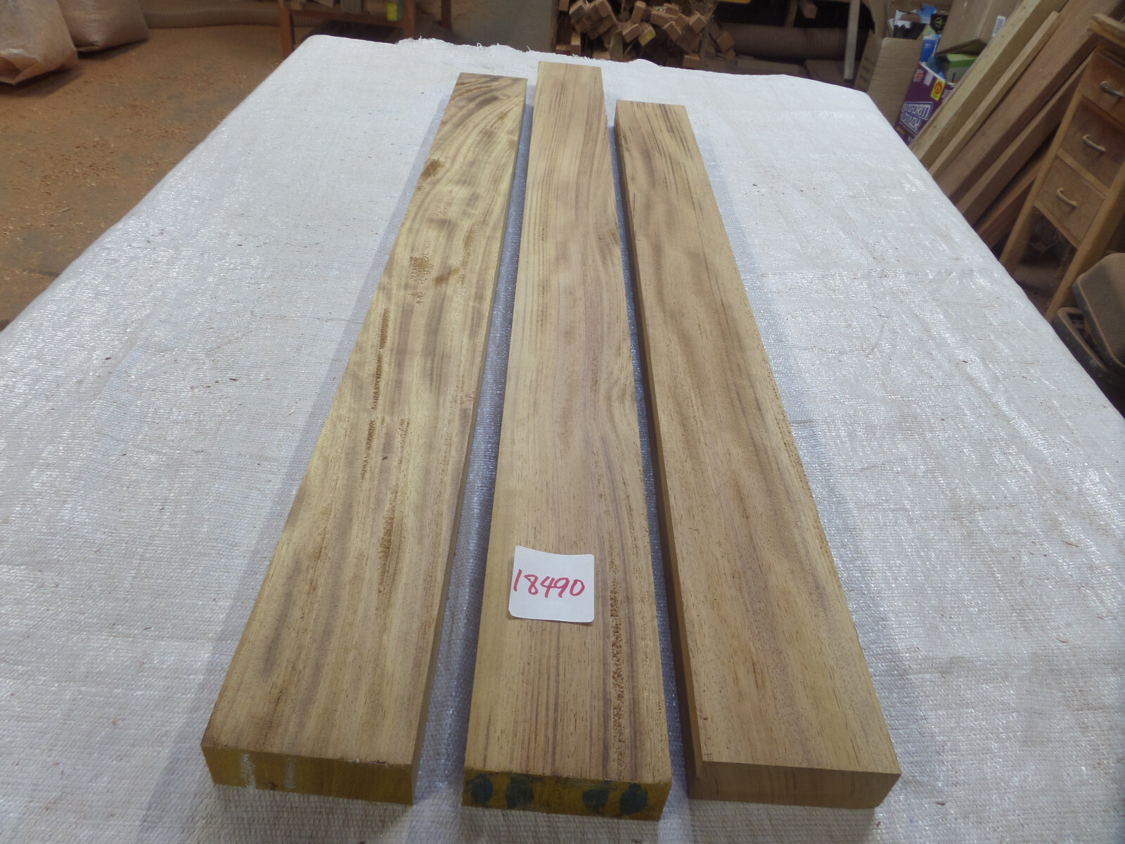 Iroko hardwood timber 3 @ 1.05m to 1.23m x 105mm x 40mm (18490R9 ...