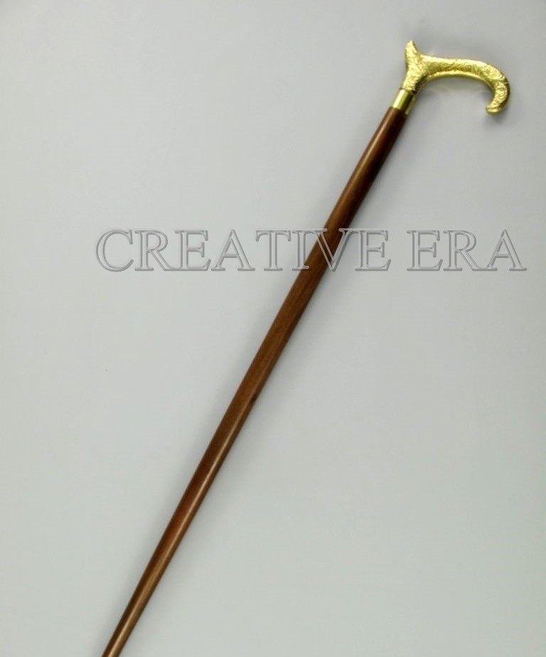 Solid Brass Designer Style Cane Wooden Walking Stick Vintage Nautical ...