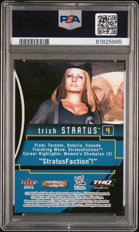 2002 Fleer WWE Smackdown! Trish Stratus Shut Your Mouth #4 PSA 8 Near ...