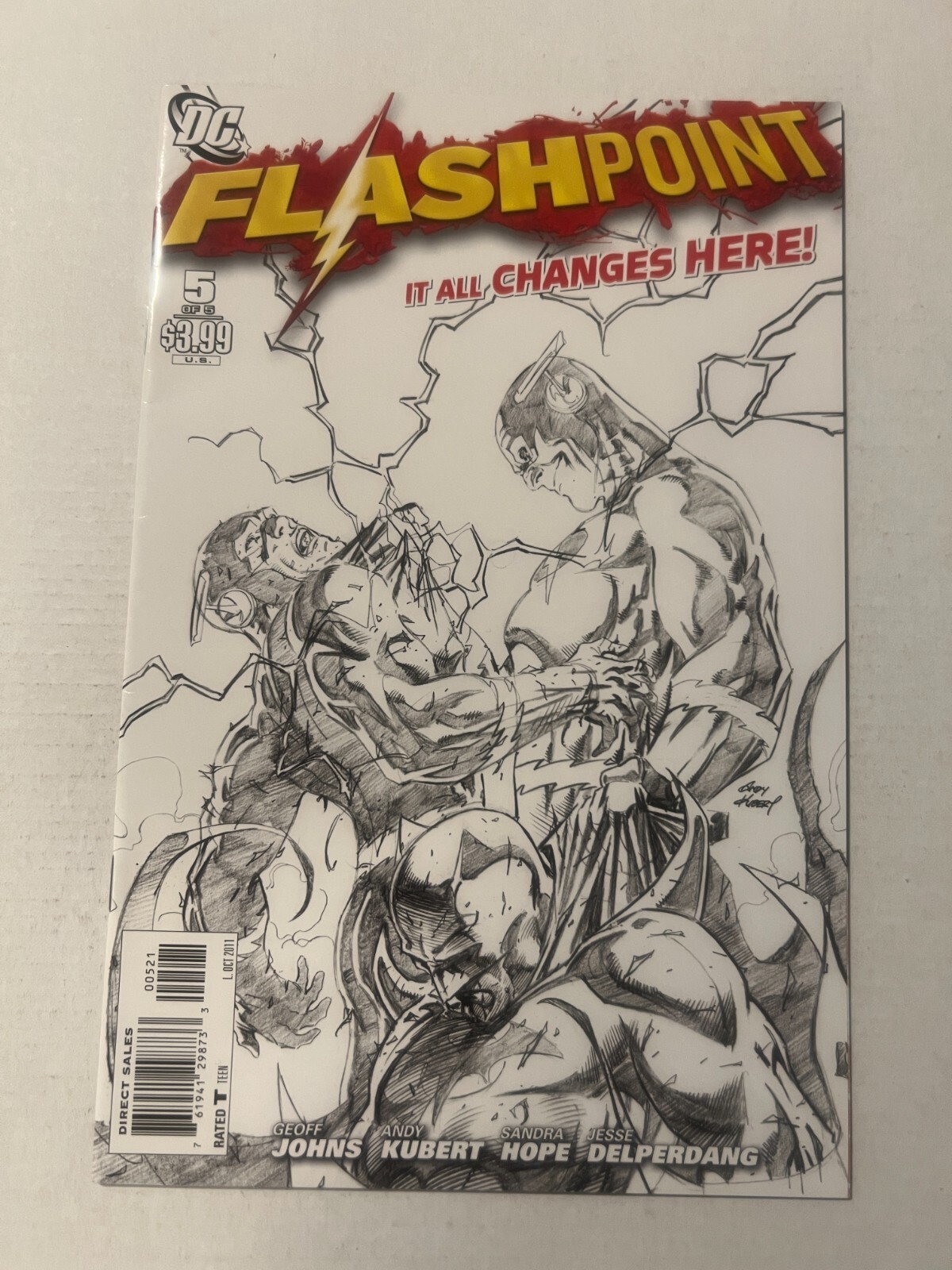 FLASHPOINT #5 1ST APPEARANCE OF PANDORA ANDY KUBERT SKETCH COVER ART ...