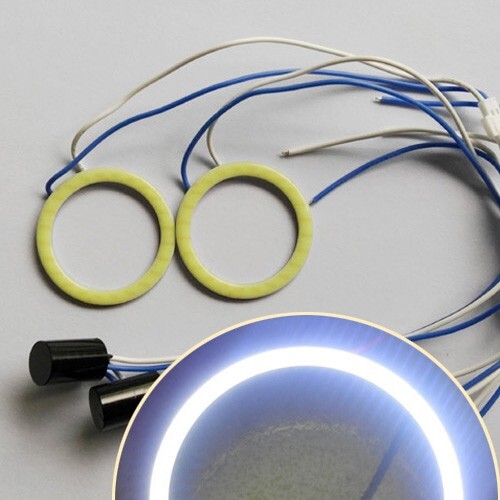 White 4X Bright 50mm 30leds 5Watt COB LED Small Angel Eyes Halo Ring ...