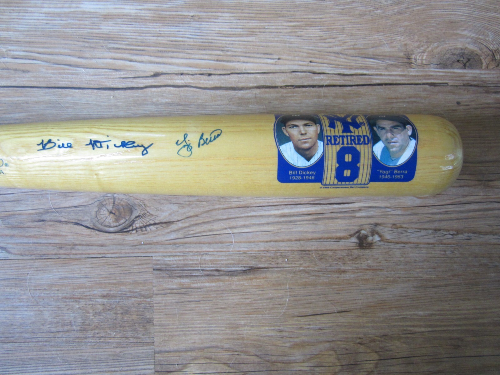 Bill Dickey & Yogi Berra Autograph Cooperstown Bat 202 New York Yankees ...