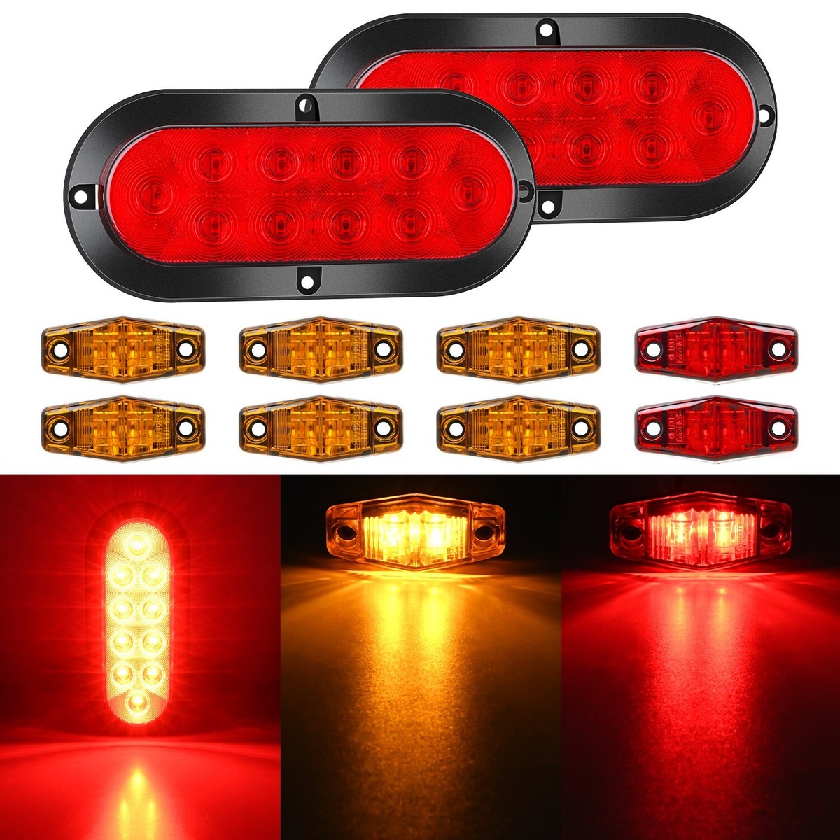 Stock Trailer Light Kits 4 Inch Horse Round Boat Led Trailer Light Kit