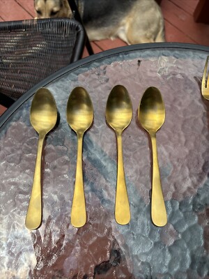 Bombay Santorini Gold Flatware Soup Spoons Set Of Four | eBay