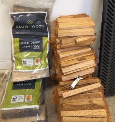 KILN DRIED HARDWOOD LOGS SMALL PLASTIC BAGS | eBay UK