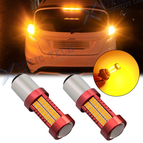 2x 3000K Amber 106-SMD 1157 7507 2057 LED Car Turn Signal Brake Tail ...