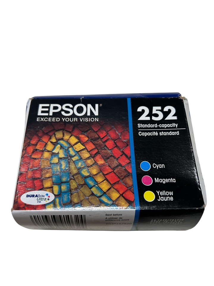 Epson 252 (T252520) Ink Cartridges Cyan, Magenta, Yellow Pack Exp. 10/ ...