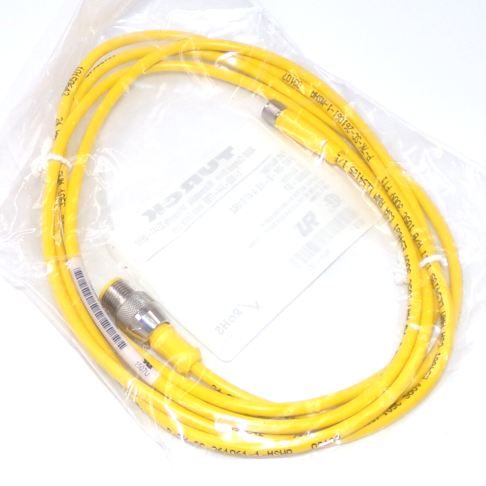 Turck 125V 2A M12 Male to 4-Pin M8 Female 3-Wire Cordset PKG 4M-2-RS 4 ...